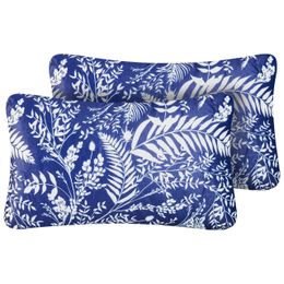 Beliani GARTENKISSEN 2er-Set Marineblau 30/50 cm Glimmer