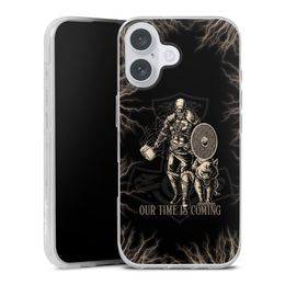 DeinDesign iPhone 16 Plus Handy Silikon H&uuml;lle Case transparent Handyh&uuml;lle Wikinger Vikings Tv Show Designs Silikon Case
