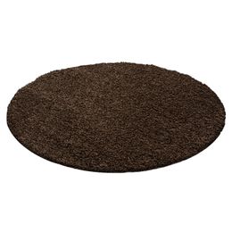 KADIMA DESIGN HOCHFLORTEPPICH RHEIN, einfarbig, aus Polypropylen, Braun, &Oslash; 120 cm