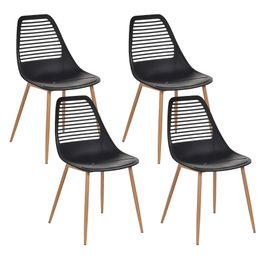 Beliani ESSZIMMERSTUHL 4er-Set Schwarz Montello