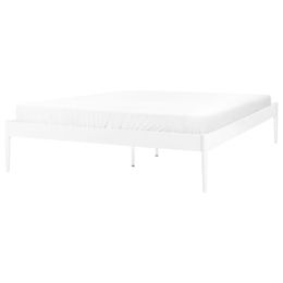Beliani BETT mit Lattenrost 160x200 cm Wei&szlig; Vaurs