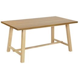 Beliani ESSTISCH 160/90 cm Helles Holz Barnes