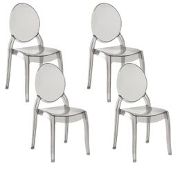 Beliani ESSZIMMERSTUHL 4er-Set Kunststoff Schwarz Merton