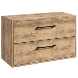 Badplaats WASCHBECKENUNTERSCHRANK Florence 2 Schubladen Kastanien Eiche - 80 x 46 x 46 cm