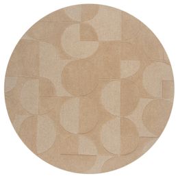 KADIMA DESIGN TEPPICH aus Wolle DEBEN in Natur, geometrisch, &Oslash; 160 cm