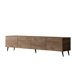 TV-UNIT COLGANTE in Nussbaum, 200 cm, auf hohen F&uuml;&szlig;en LED