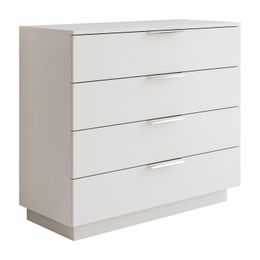 KOMMODE LINA KASCHMIR 95 mit LED-Beleuchtung auf Sockel Silber Chrom