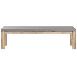 Beliani SITZBANK Beton/Akazienholz grau/heller Holzfarbton 160 cm Ostuni