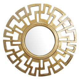 KADIMA DESIGN WANDSPIEGEL Rund Metall Gold 60 cm Art d&eacute;co Stil