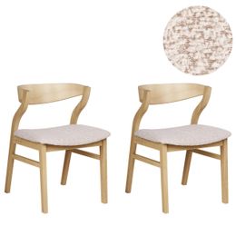 Beliani ESSZIMMERSTUHL 2er-Set Hellbeige Maroa