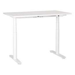 Beliani SCHREIBTISCH wei&szlig; 120/72 cm elektrisch h&ouml;henverstellbar Destin IV