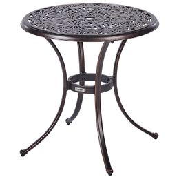 Beliani GARTENTISCH 2-Sitzer Braun Andalo