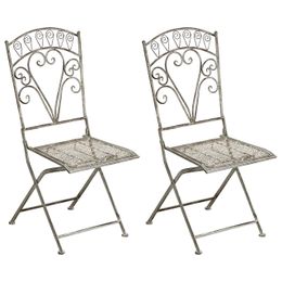 Beliani GARTENSTUHL 2er-Set Grau Nurra