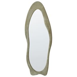Beliani WANDSPIEGEL Samtstoff olivgr&uuml;n asymmetrisch 57/160 cm Reigny