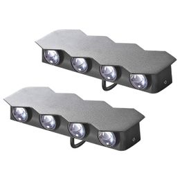Beliani AUSSENWANDLEUCHTE 2er Set Schwarz Weldon Wandlampe
