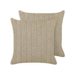 Beliani DEKOKISSEN 2er-Set Cremewei&szlig; 45/45 cm Senecio