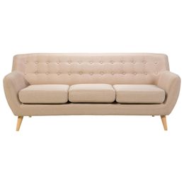 Beliani 3-SITZER-SOFA beige/hellbraun Motala