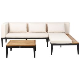 Beliani LOUNGE-SET 3-Sitzer Beige Bracciano