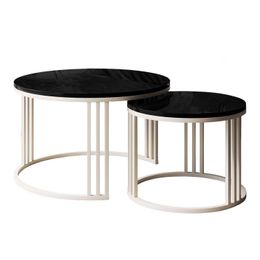 COUCHTISCH LORI 2in1 KASCHMIR / Schwarz Hochglanz