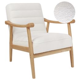 Beliani SESSEL Boucl&eacute; Cremewei&szlig; Leknes