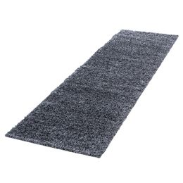 KADIMA DESIGN HOCHFLORTEPPICH RHEIN, einfarbig, aus Polypropylen, Grau, 80 x 250 cm