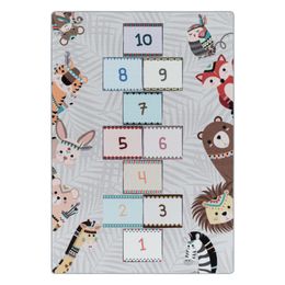 KADIMA DESIGN SPIELTEPPICH TRAUN in Grau, als H&uuml;pfspiel, 120 x 170 cm
