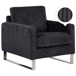 Beliani SESSEL Cord Schwarz Vind