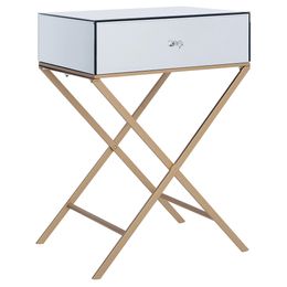 Beliani BEISTELLTISCH Spiegeleffekt rechteckig 40/50 cm Vivy