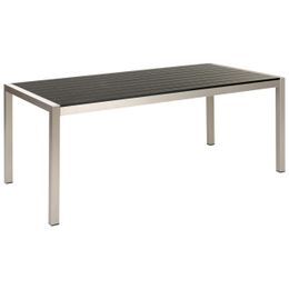 Beliani GARTENTISCH Aluminium schwarz 180/90 cm Vernio