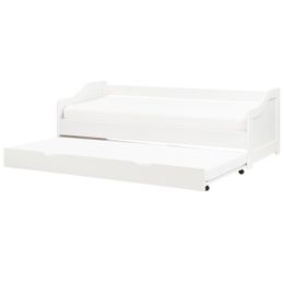 Beliani AUSZIEHBETT 90x200 cm Wei&szlig; Luneray