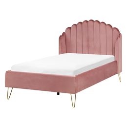Beliani BETT mit Lattenrost 120/200 cm Rosa Ambillou