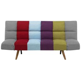 Beliani 3-SITZER-SCHLAFSOFA Polsterbezug Bunt Ingaro
