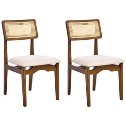 Beliani ESSZIMMERSTUHL 2er-Set Dunkelbraun Rubonia