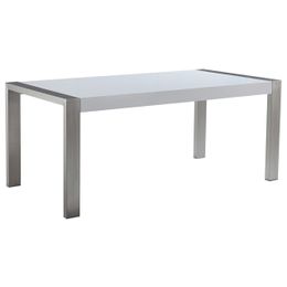 Beliani ESSTISCH 180/90/75 cm Wei&szlig;, Silberfarben Rechteckig Arctic