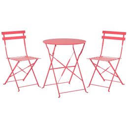 Beliani BALKONSET 2-Sitzer rot zusammenklappbar Fiori