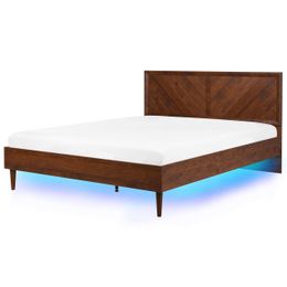 Beliani BETT 180/200cm Dunkler Holzfarbton Mialet