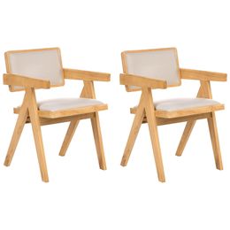 Beliani ESSZIMMERSTUHL 2er-Set Hellbraun Carmody