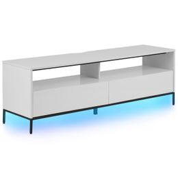 Beliani TV-M&Ouml;BEL LED Wei&szlig;/Schwarz Sydney
