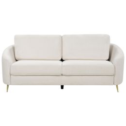 Beliani 3-SITZER-SOFA hellbeige/gold Trosa