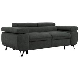 2-SITZER SOFA PETER - Dunkelgrau Stukture