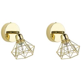 Beliani WANDLEUCHTE 2er-Set Erma 16/10/16 cm Wandlampe