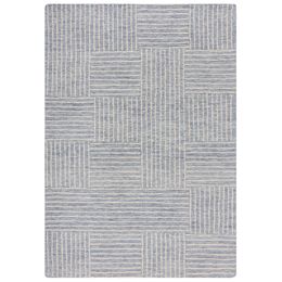 KADIMA DESIGN WOLLTEPPICH LEA, mit Schachbrettmuster, Blau, 80 x 150 cm