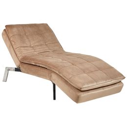 Beliani RELAXLIEGE Samtstoff hellbraun verstellbar Loiret