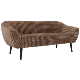3-SITZER-SOFA PIRS - Braun Cord - Schwarze Beine