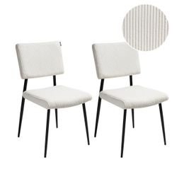Beliani ESSZIMMERSTUHL 2er-Set Cremewei&szlig; Sturgis