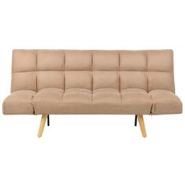 Beliani 3-SITZER-SCHLAFSOFA hellbraun Ingaro