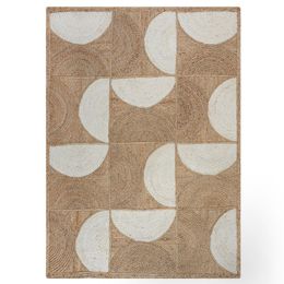 KADIMA DESIGN JUTETEPPICH handgewebt HOLT, geometrisch, Natur, 200 x 290 cm