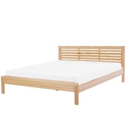 Beliani HOLZBETT 180/200cm Heller Holzfarbton Carnac