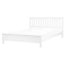 Beliani HOLZBETT 160/200cm Wei&szlig; Mayenne