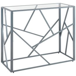 Beliani KONSOLENTISCH Glas silber Orland